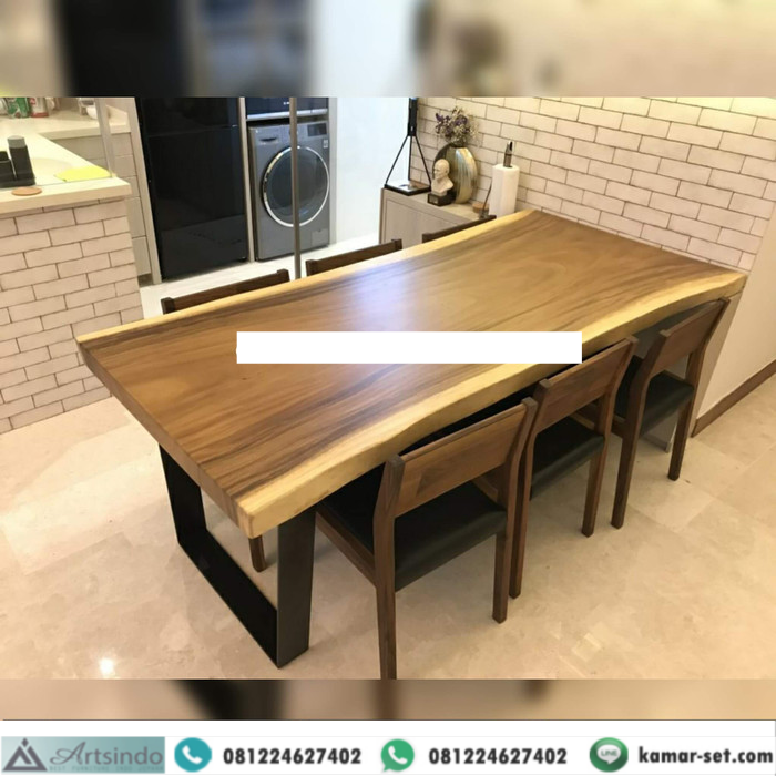 Jual Meja Makan 2 Meter Solid / Slab Dining Table Suar Wood | Shopee ...
