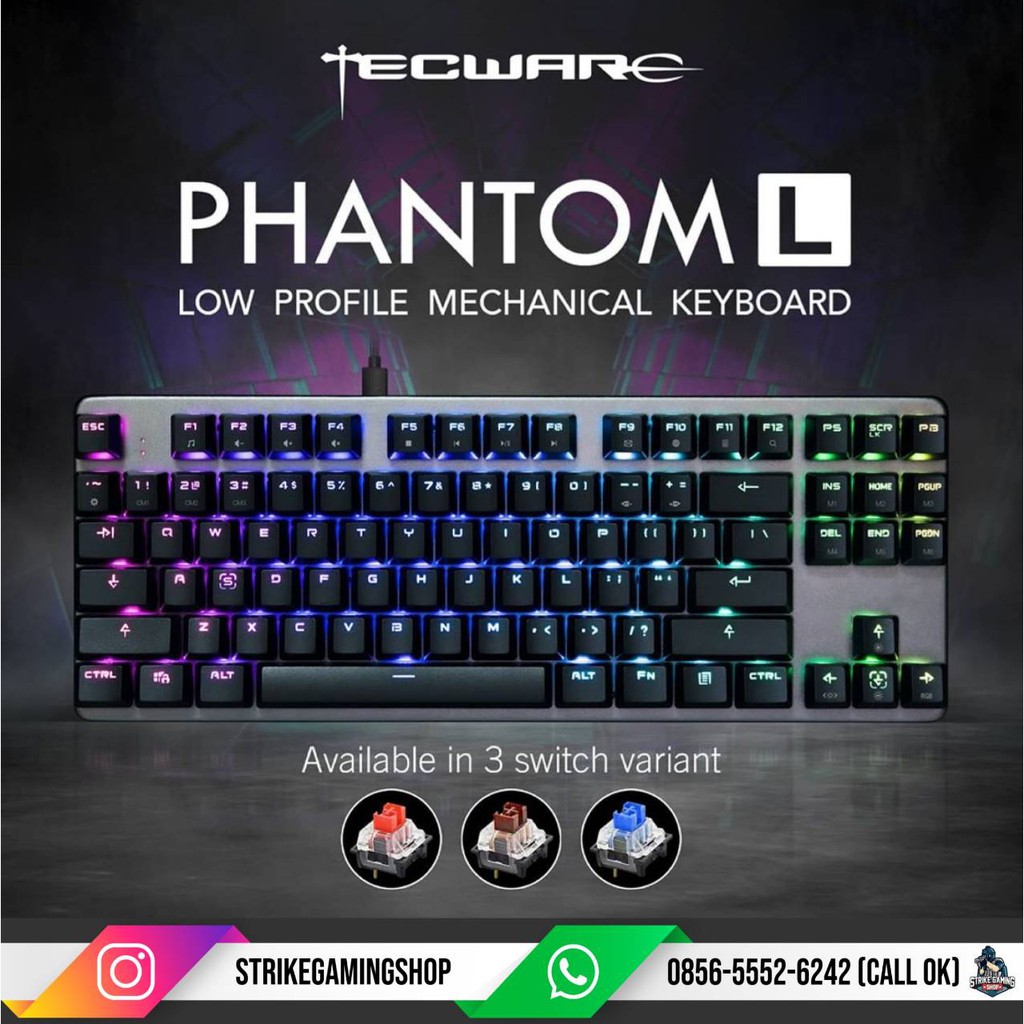 Jual TECWARE PHANTOM L LOW-PROFILE RGB GAMING KEYBOARD | Shopee Indonesia