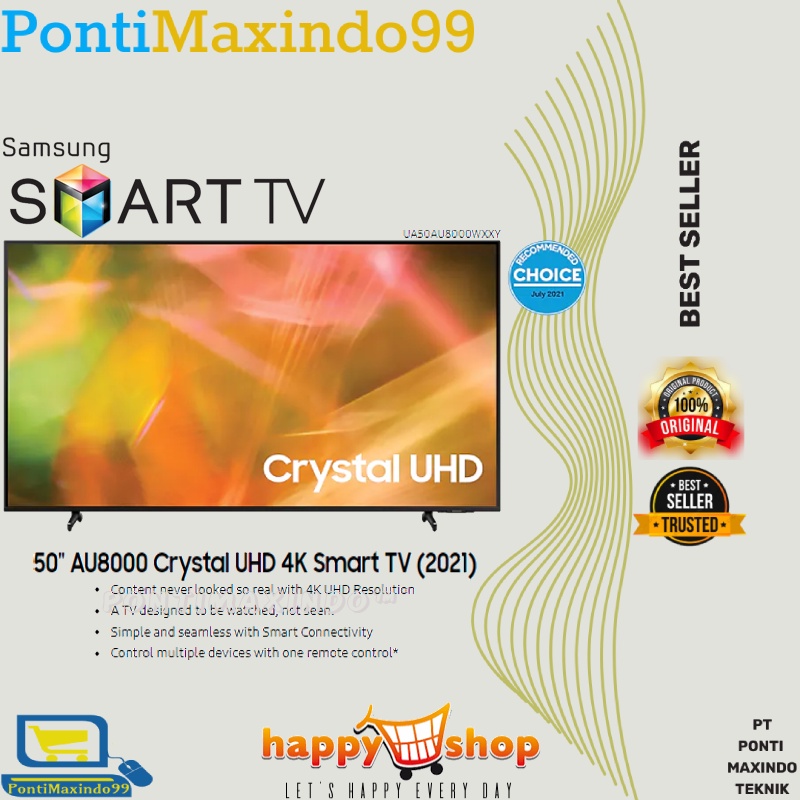 Jual SMART TV CRYSTAL UHD 4K SAMSUNG 50 INCH AU8000 | Shopee Indonesia