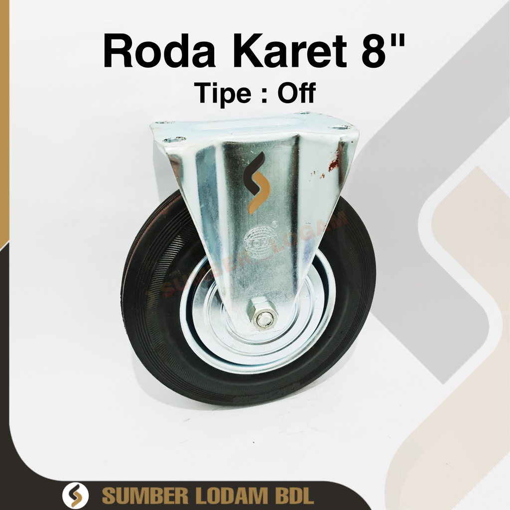 Jual Roda Troli 8" / Roda Karet 8" Tipe Off ROHA | Shopee Indonesia