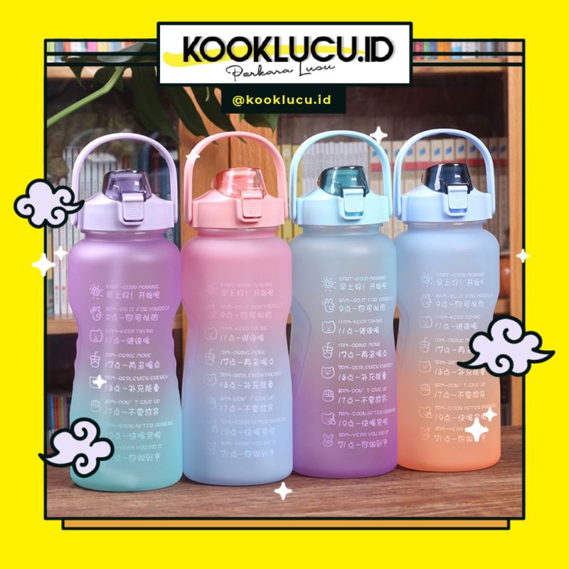 Jual Botol Minum Quotes Viral Sillicon Botol minum 2000ml Best seller ...