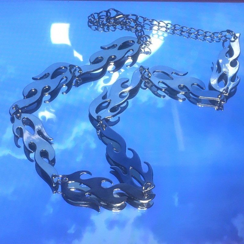 Jual full fire flame chain necklace // kalung rangai stainless api ...