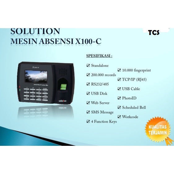 Jual Fingerprint Solution X100C / Mesin Absensi Solution X100C | Shopee ...