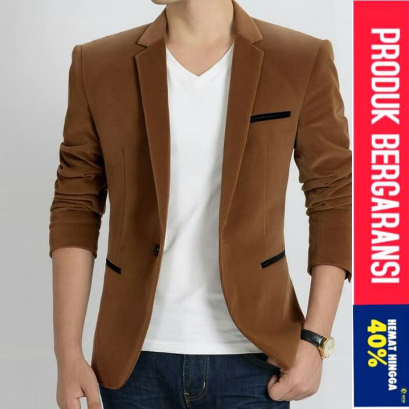 Jual Jas Blazer Pria Semi Formal / Blazer Keren | Shopee Indonesia