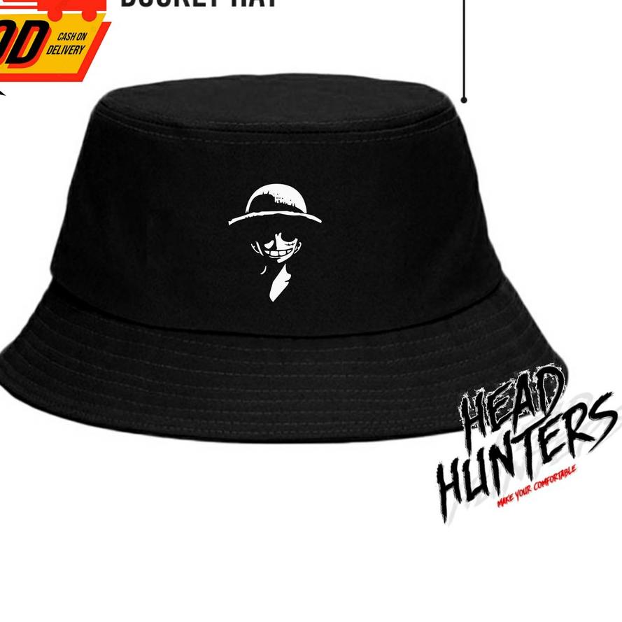 Jual Trend - Topi Bucket Hat One Piece Mugiwara Luffy Canvas / Topi ...