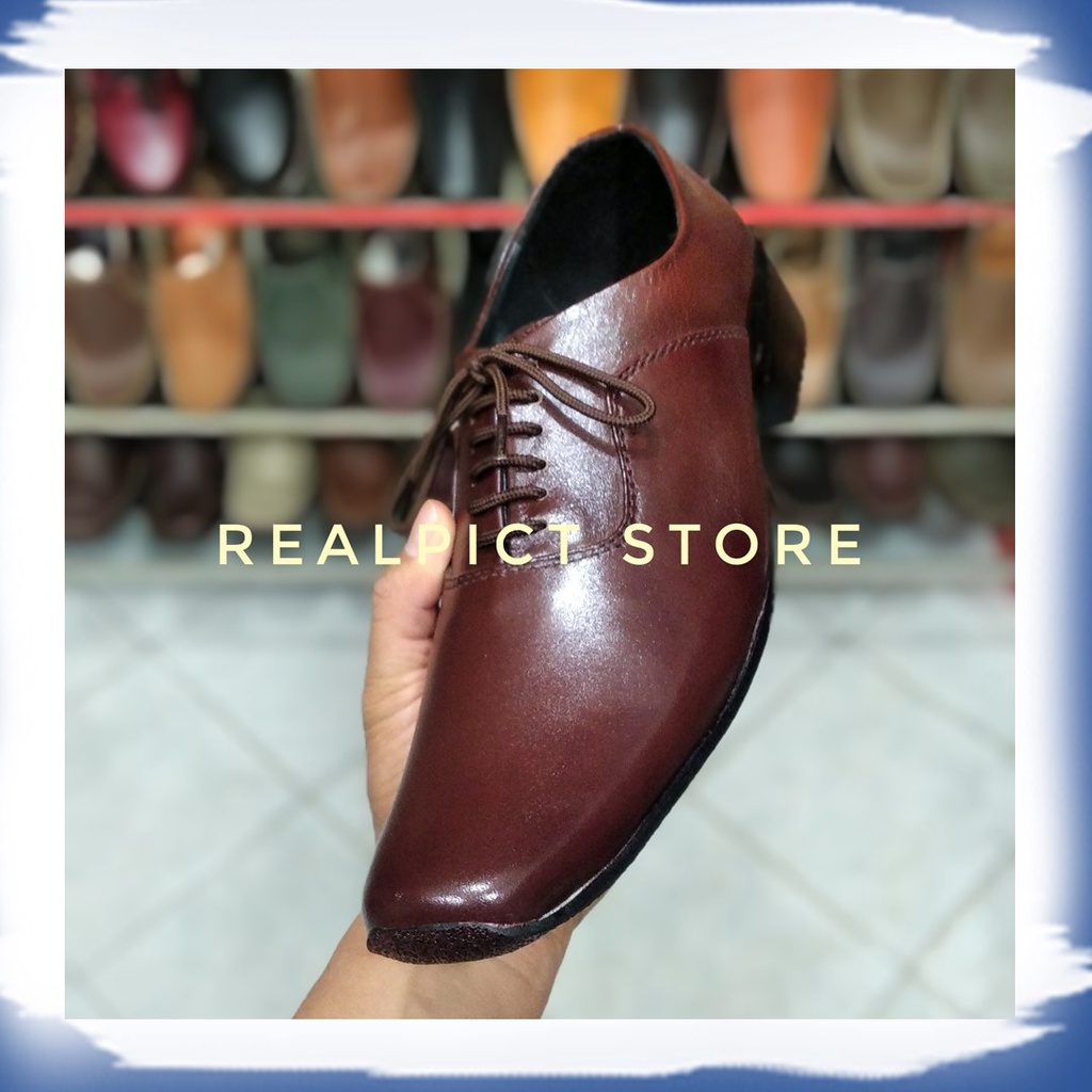 Jual Sepatu Pantofel Kerja Pria Bahan Kulit Asli Model Formal Lancip ...
