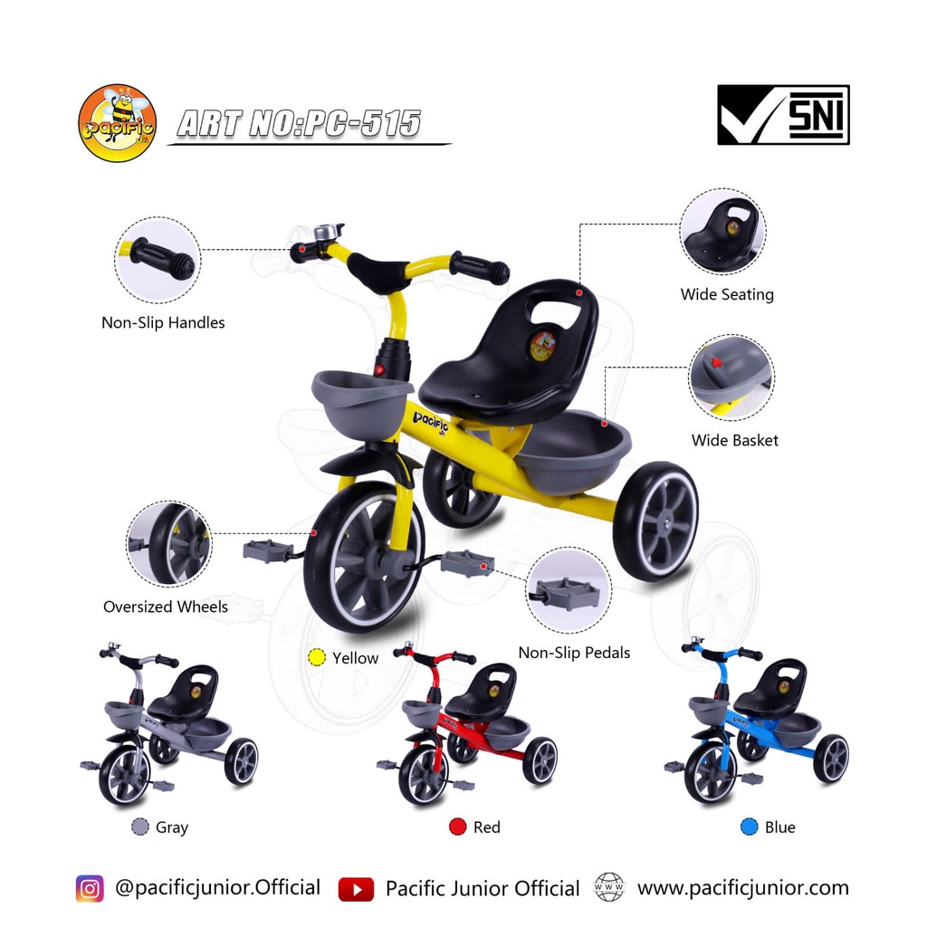 Jual Sepeda balita roda tiga 3 Pacific 515 | Shopee Indonesia