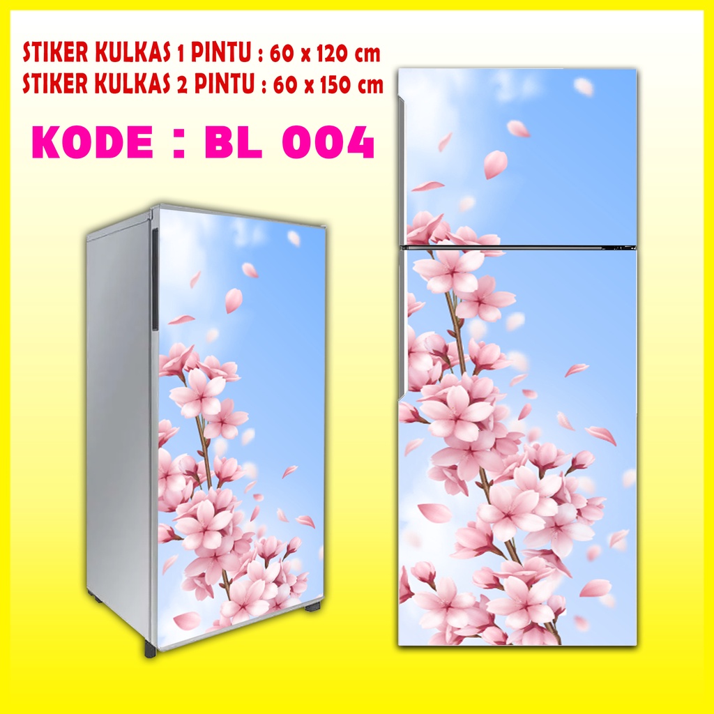 Jual STIKER KULKAS 1 PINTU DAN 2 PINTU MOTIF BUNGA SAKURA CHERRY ...