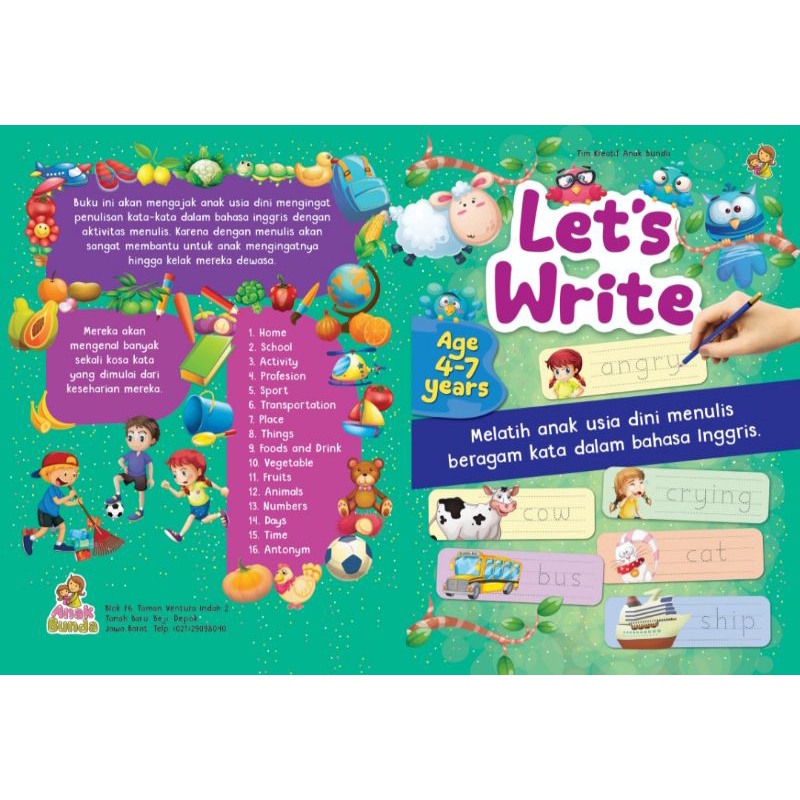Jual buku anak Let's Write Latihan Menulis Kata Bahasa Inggris | Shopee Indonesia