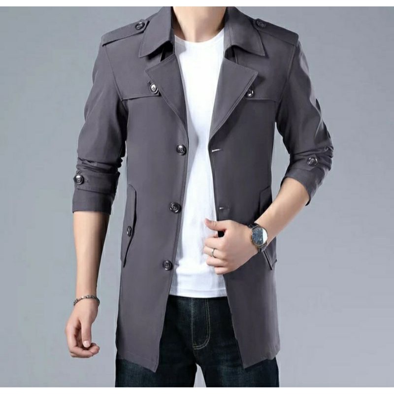 Jual PREMIUM Jas blazer jubah pria panjang pria/long coat pria/katun ...