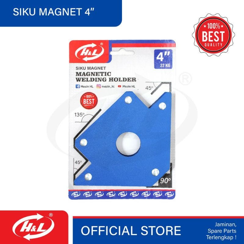 Jual H&L Siku Magnet Las 3 inch 25LBS / Magnetic Welding Holder 3inch ...
