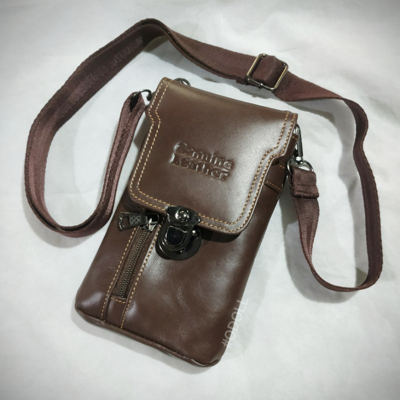 Jual Tempat Hp Kulit Asli Waistbag Tas Hp Kulit Kecil Mini | Shopee Indonesia