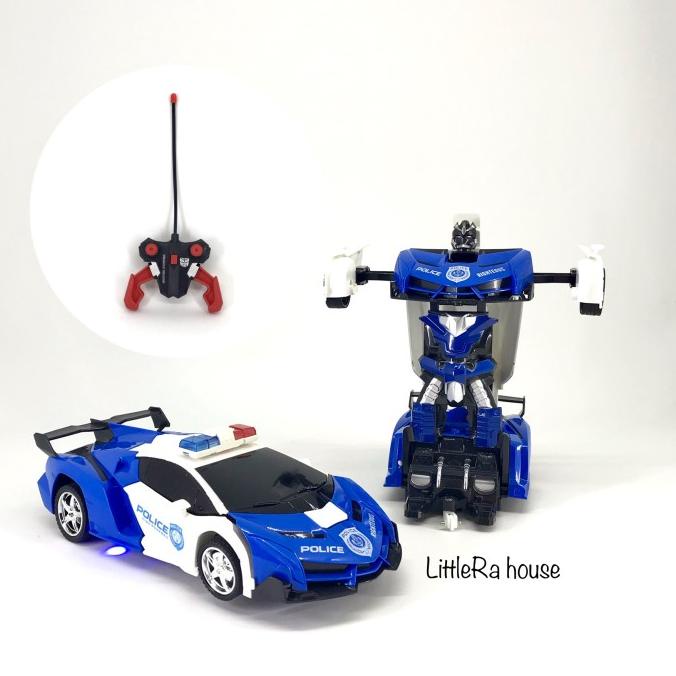 Jual Mobil Robot Remote Control | Mobil Transformers RC Police | SNI ...