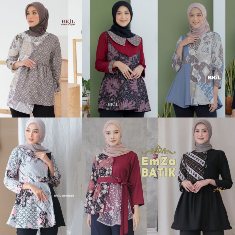 Jual tey-17 Batik wanita ASJ SA HRB026 Kenongo Kemeja Tosca Pendek | Shopee Indonesia