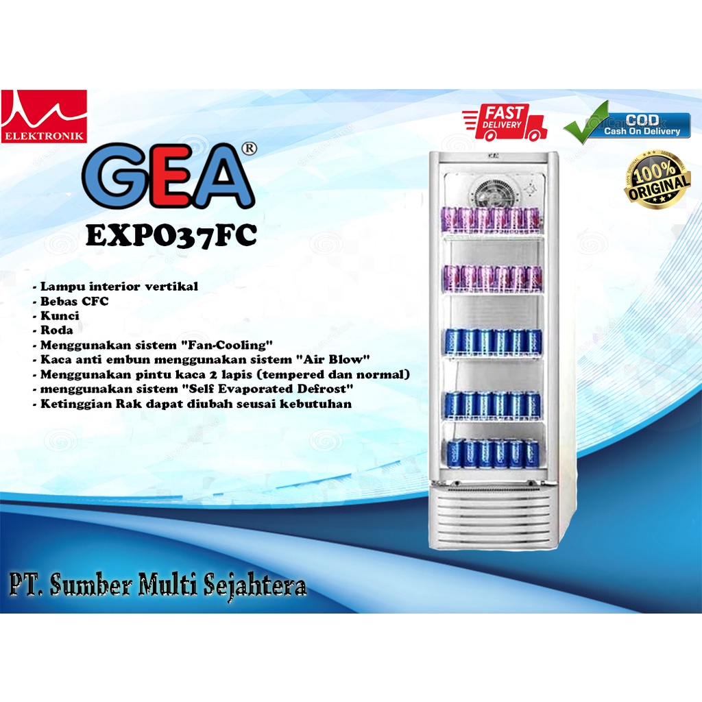 Jual SHOWCASE GEA EXPO-37FR DISPLAY COOLER 282L | Shopee Indonesia