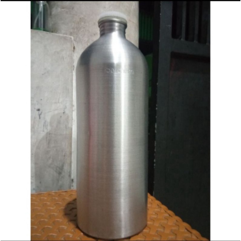 Jual KALENG 1 LITER (1.000 ML) SILVER. BOTOL ALUMUNIUM | Shopee Indonesia