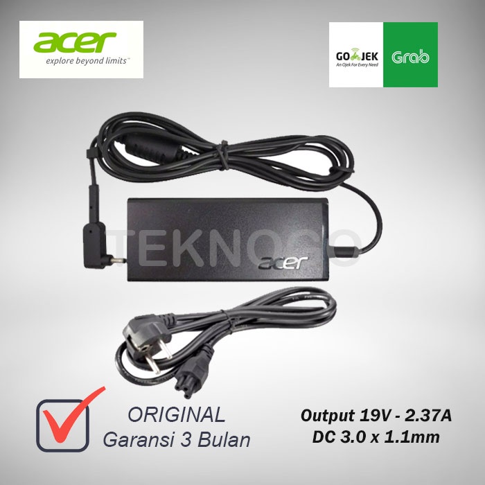 Jual Adaptor Chager Acer ADP-45FE F ADP-45HE D 19V 2.37A DC 3.0 x 1.1mm ...