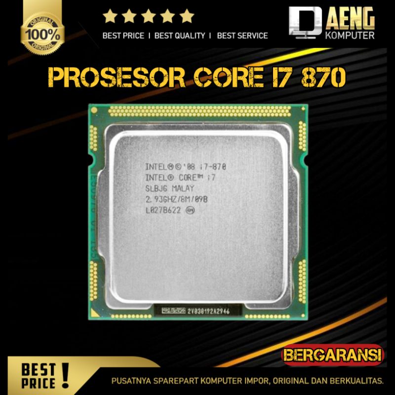 Jual Processor Intel Core i7 870 l Prosesor core i7 870 2.93 GHZ Socket ...