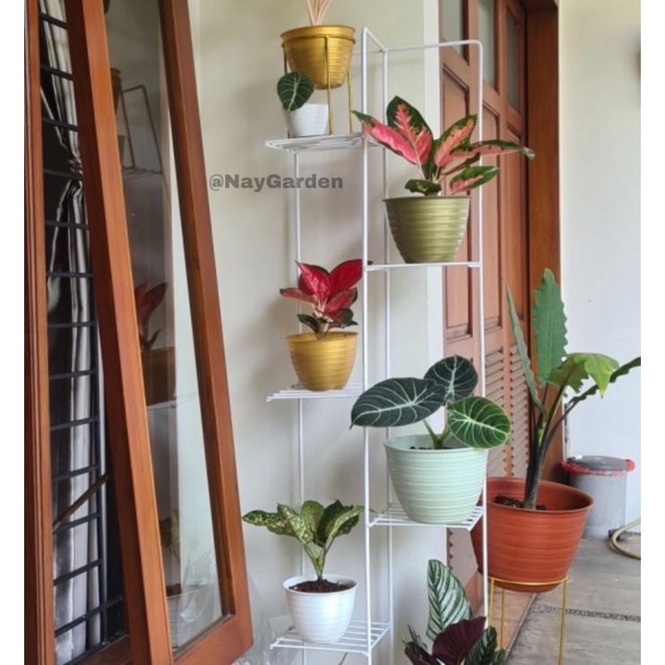 Jual STANDING POT TANAMAN HIAS 6 SUSUN / RAK POT BUNGA BESI / POT BUNGA ...
