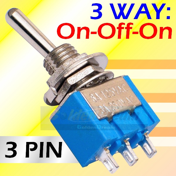 Jual Saklar Toggle 3 Pin 3 Arah ON-OFF-ON Togel Switch Tuas MTS 103 Way ...