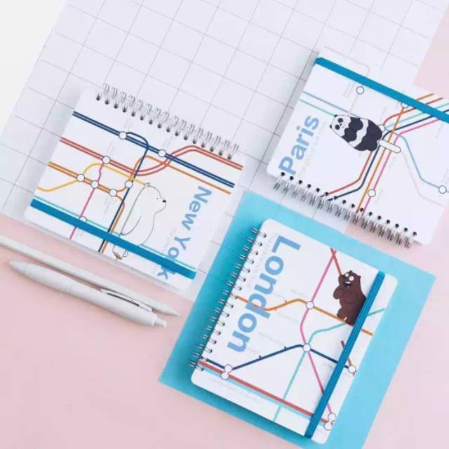 Jual MINISO We Bare Bears - Wirebound Book | Shopee Indonesia