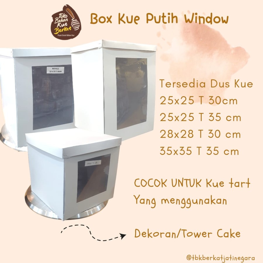 Jual DUS/BOX/KOTAK/DUS PUTIH WINDOW / BOX KUE PUTIH WINDOW / DUS CAKE ...
