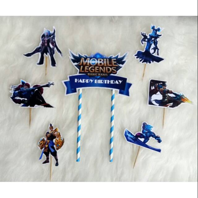 Jual Topper Mobile Legend topper ulang tahun Hiasan ultah topper kue ...