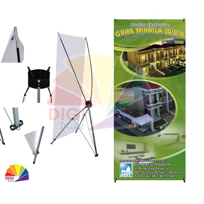Jual Cetak Print Stand up Banner / Y Banner + kaki Uk. 60x160 ( bahan ...