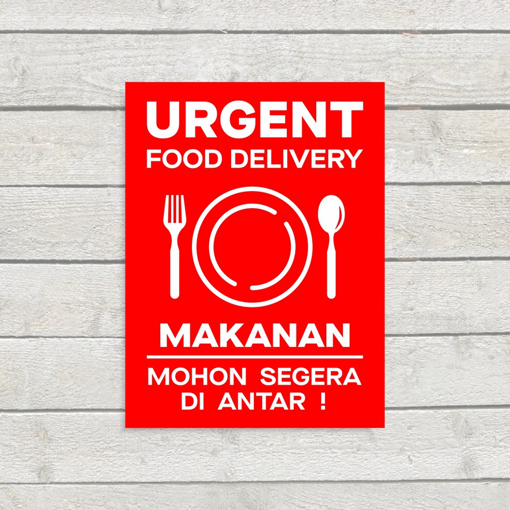 Jual Sticker Label Urgent Food Delivery Pengiriman Makanan Mohon Segera ...
