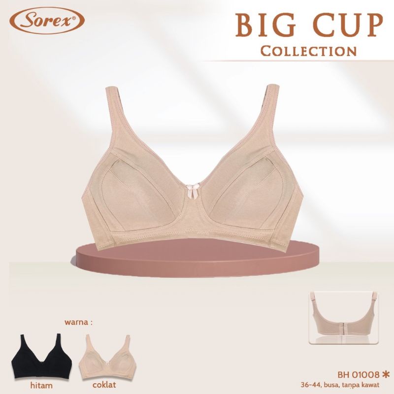 Jual BH Sorex Big Cup Tanpa Kawat Busa Tipis Kait 3 Kode 01008 | Shopee ...