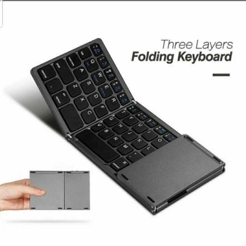 Jual foldable keyboard Bluetooth wireless & touchpad Bluetooth lipat ...