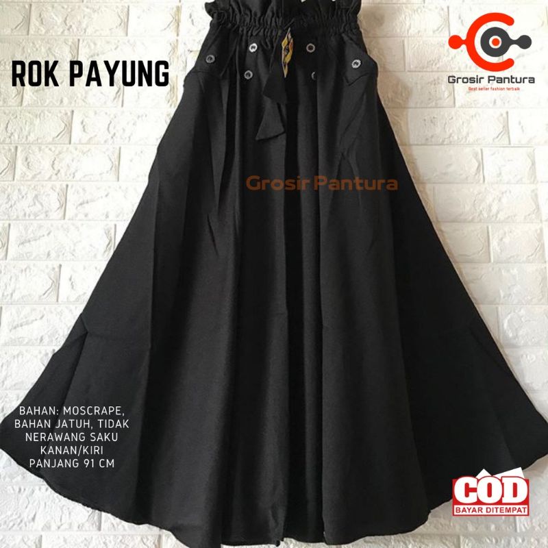 Jual ROK payung cantik // Rok polos jumbo / Rok payung jumbo polos ...
