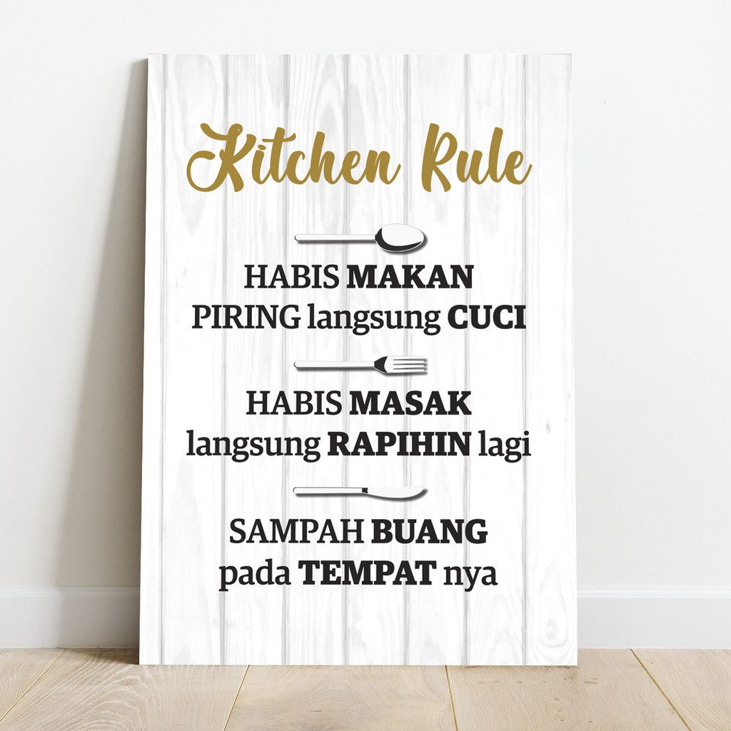 Jual POSTER KITCHEN RULE HABIS MAKAN PIRING CUCI MASAK RAPIHKAN BUANG ...