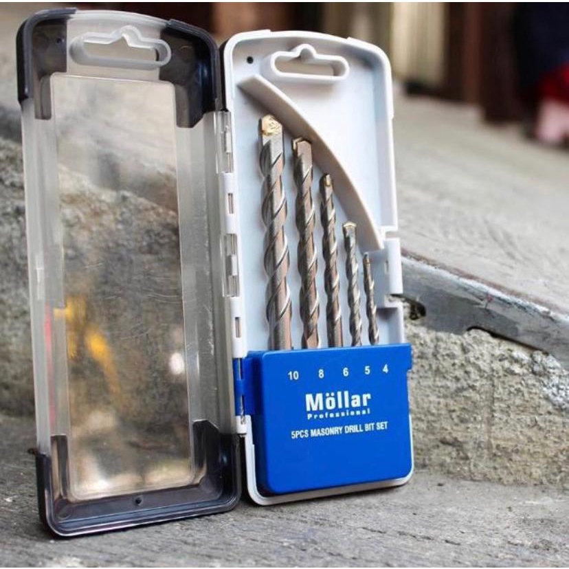Jual Mata Bor Beton Set MOLLAR 5 pcs - Bor Tembok Lengkap - Mata Bor ...