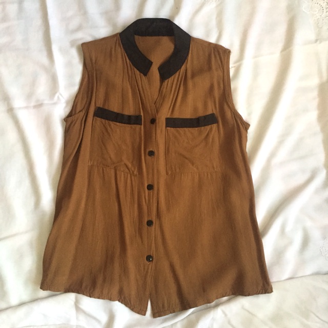 Jual Brown Shirtless Top | Shopee Indonesia
