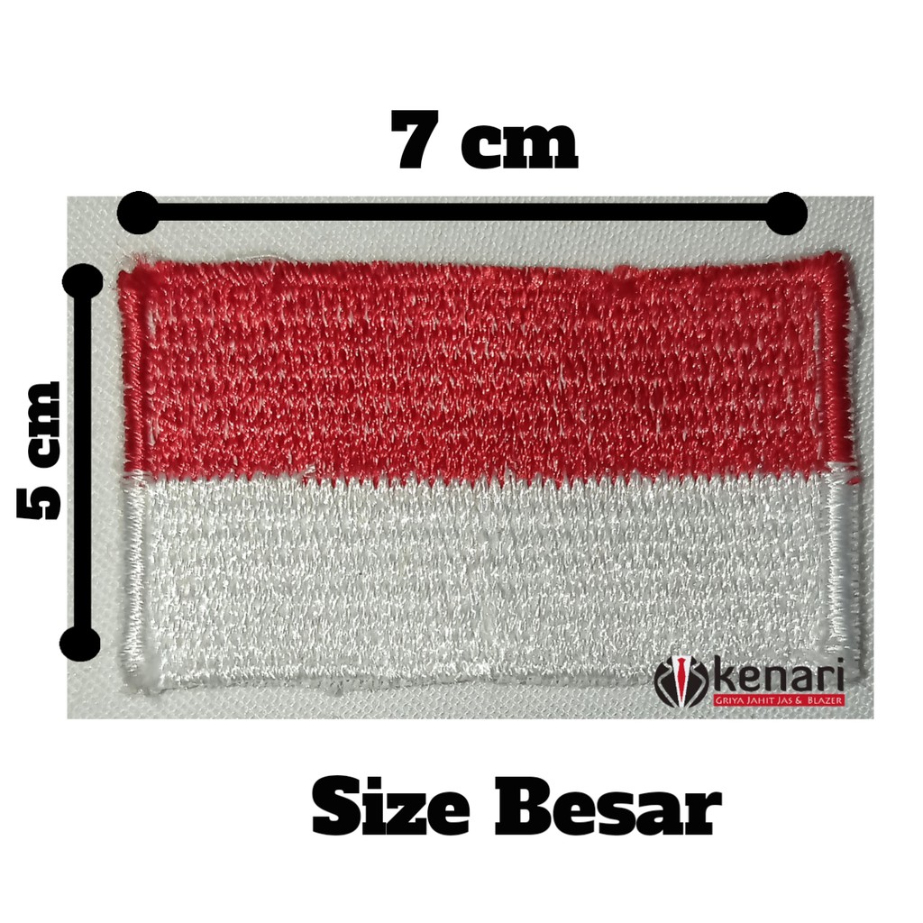 Jual Badge bendera merah putih bordir komputer size besar | Shopee ...