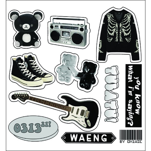 Jual (Black Series) Mini Sticker Aesthetic | Sticker Tumblr Mini ...