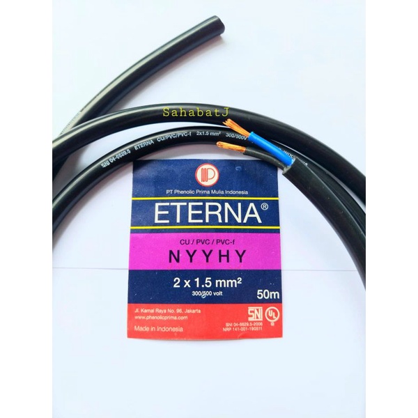 Jual Kabel Eterna NYYHY 2x1.5 / eterna serabut 2x1,5 hitam | Shopee Indonesia