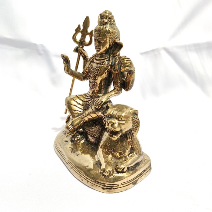 Jual Ready Lord Shiva Statue Brass 16cm Gold Patung Dewa Siwa Bahan