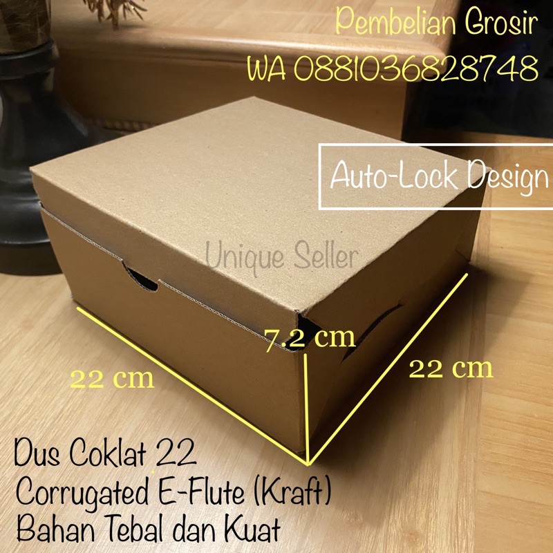 Jual Dus Hampers 22x22x7 EFLUTE POLOS / Dus Box Kotak Nasi R10b 22x22x7 ...