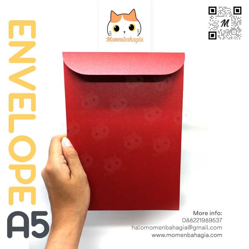 Jual Amplop A5 Tebal Undangan Potrait Premium Jasmine Red 16x22 ...