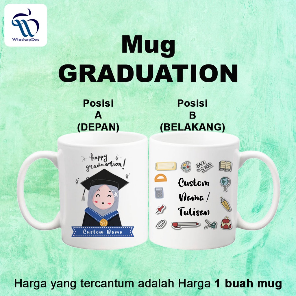 Jual Mug Custom Wisuda Graduation Wanita Hijab Vol. 1 | Hampers Kado ...