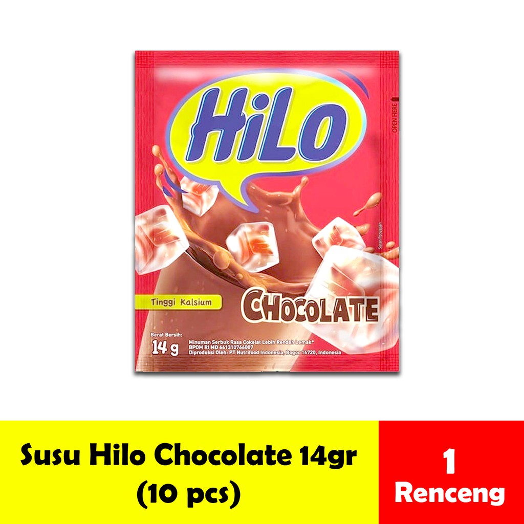 Jual Susu Hilo Kalsium Chocolate Original Renceng 10 sachet | Shopee ...