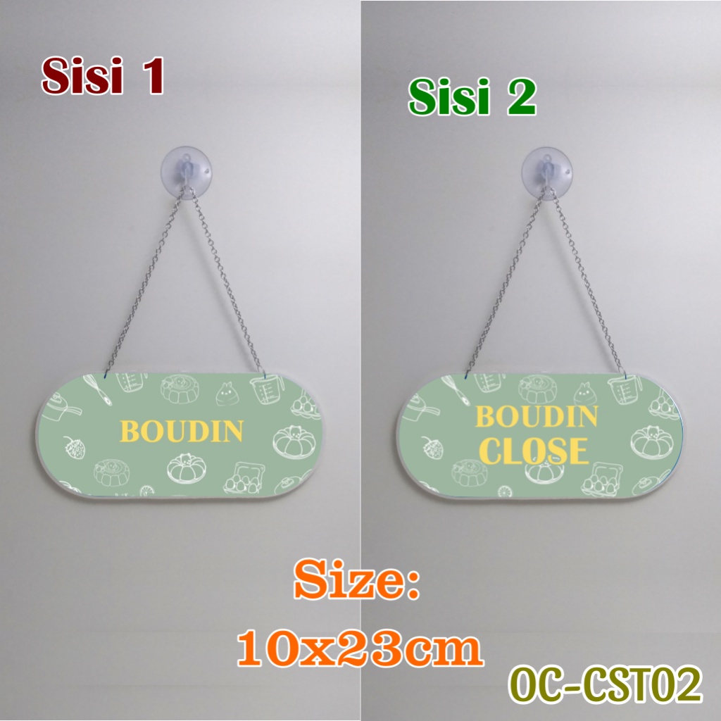 Jual Open Close Sign Label Gantung Buka Tutup Pintu Toko Oval Signage ...