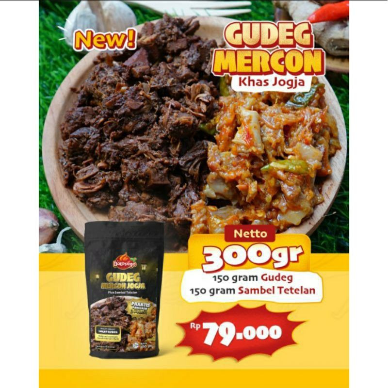 Jual GUDEG MERCON BOLOSEGO. 300 GRAM. LENGKAP DENGAN SAMBAL TETELAN ...