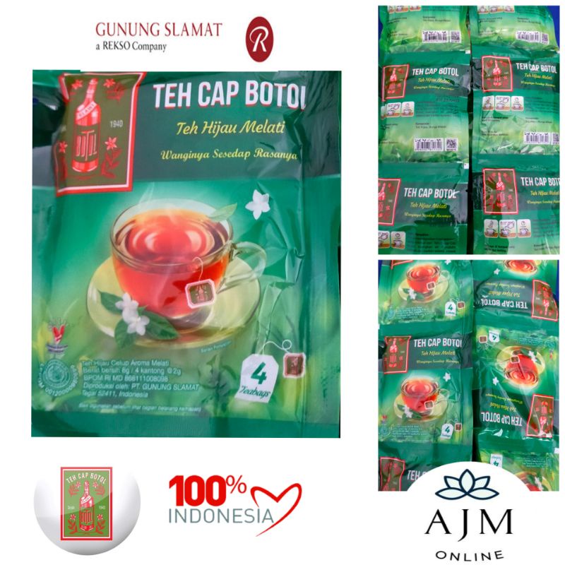 Jual Teh Celup Hijau Melati Cap Botol Sachet 4'S | Shopee Indonesia