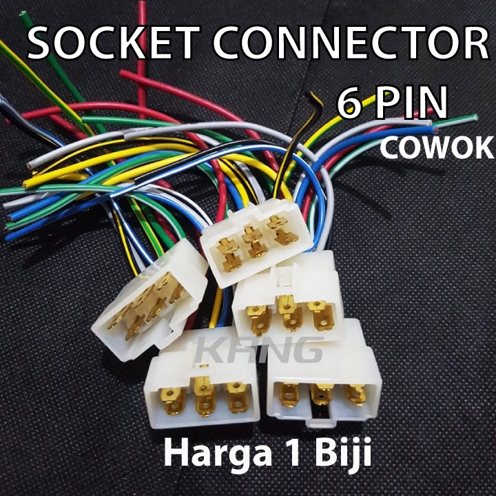 Jual [6 pin] SOKET SOCKET KONEKTOR 6 PIN (TERMASUK SKUN DAN KABEL ...
