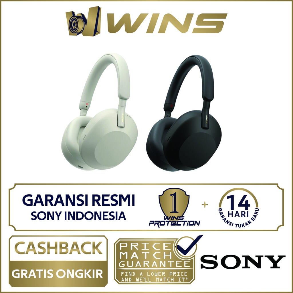 Jual Sony WH-1000XM5 Noise-Canceling Wireless Over-Ear Headphones Garansi Resmi 1 Tahun | Shopee ...