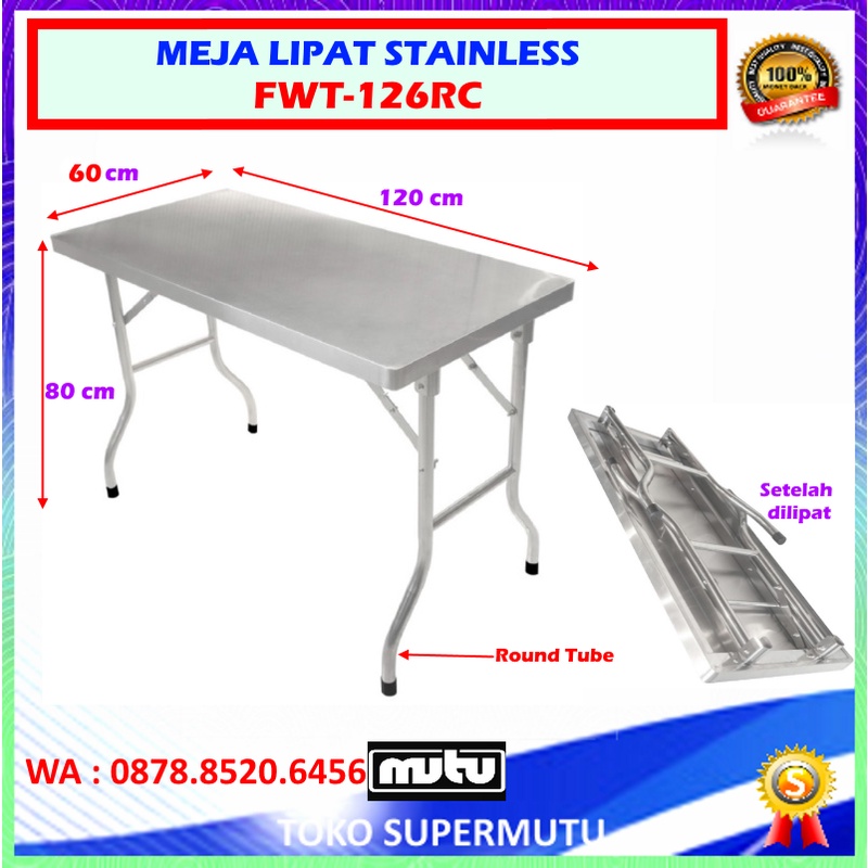 Jual Meja Lipat Stainless FWT-126RC Foldable Work Table | Shopee Indonesia