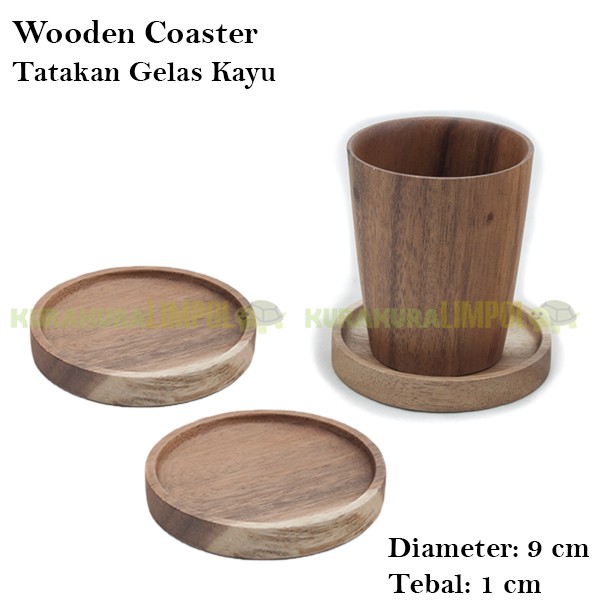 Jual Coaster Kayu Tatakan Gelas Alas Gelas Kayu Premium 9 cm | Shopee ...